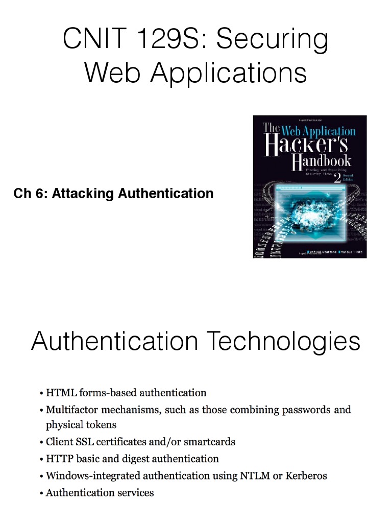 Secure Web App ch6 | Download Free PDF | Password | Http Cookie