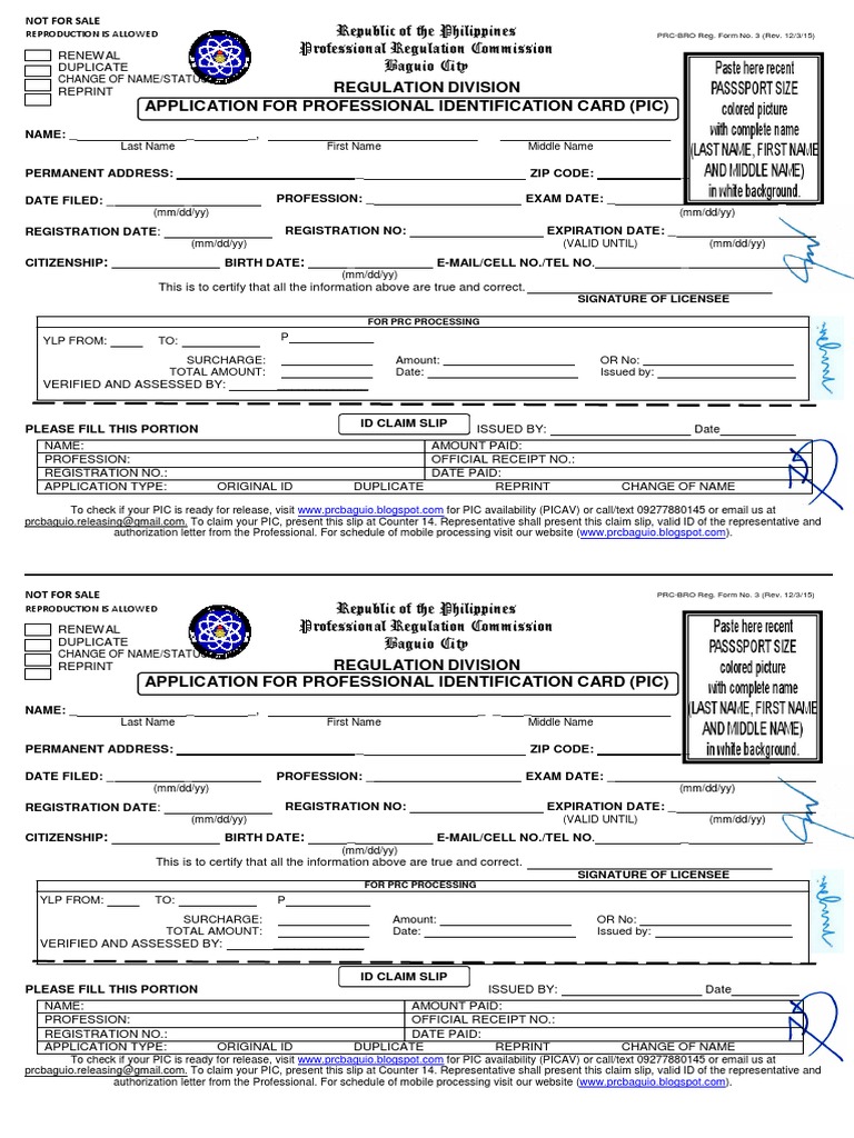 PRC Change of Status Application Form | PDF | Identity Document ...