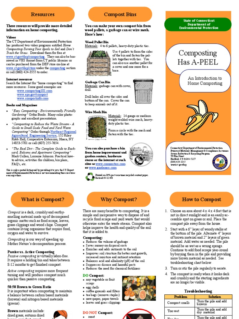 Home Composting Brochure - Connecticut USA | PDF | Compost | Soil