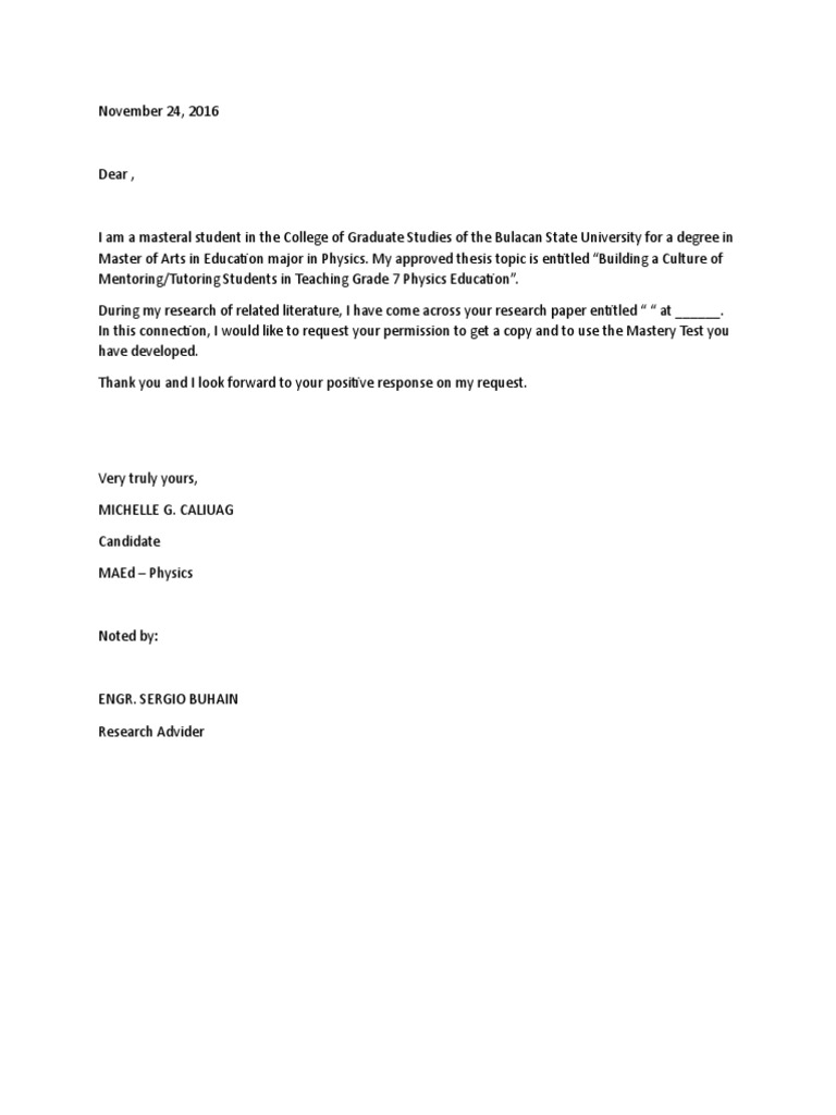 Letter For Instrument | PDF