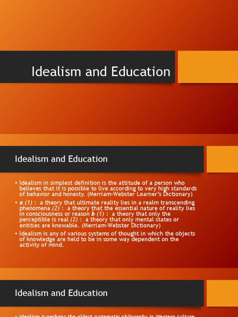 Idealism and Education | PDF | Idealism | Immanuel Kant