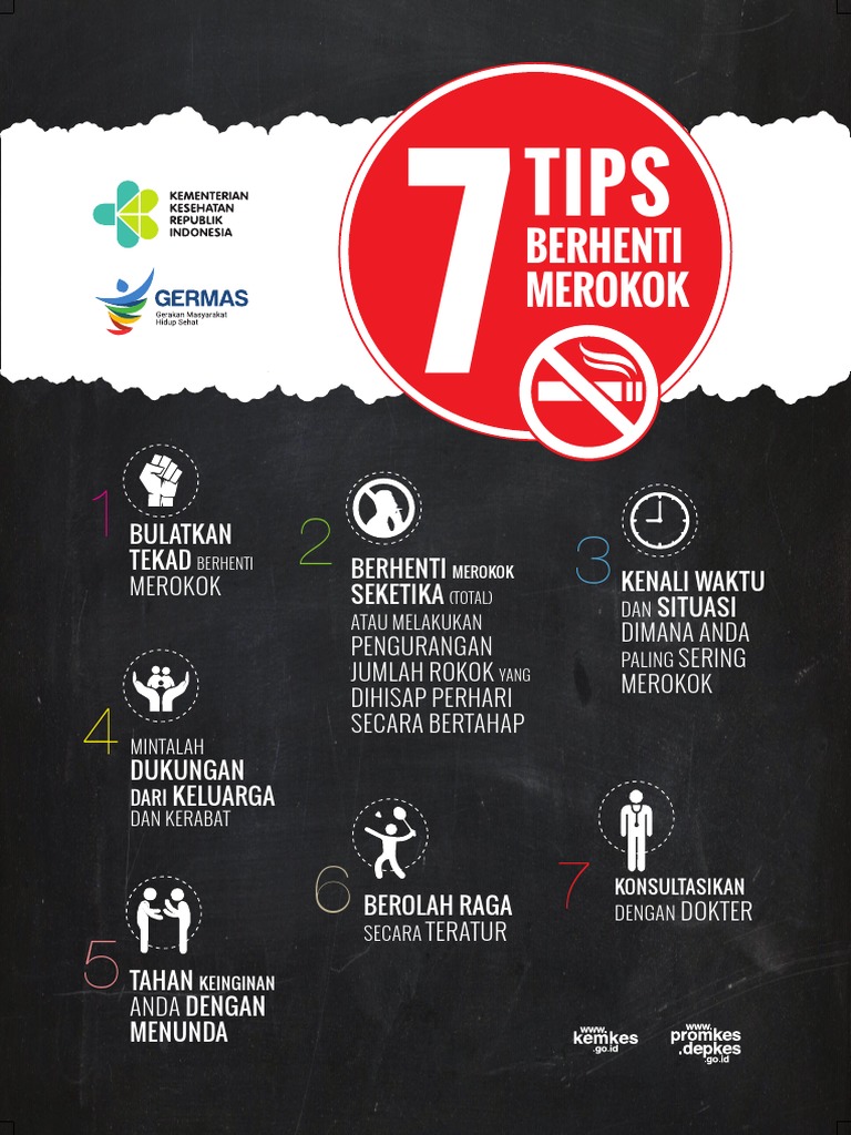 Flyer Tips Berhenti Merokok - 15x21cm | PDF