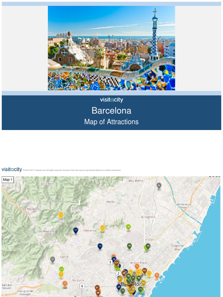 Barcelona Map of Attractions | PDF | Barcelona | Art Media