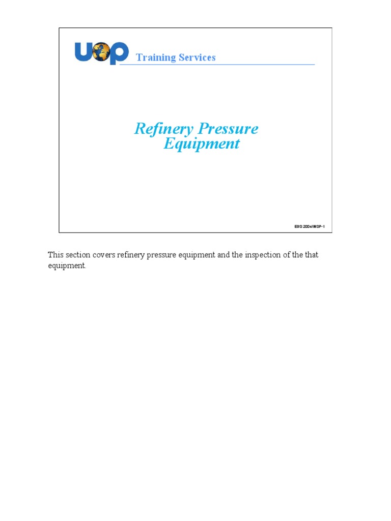 Refinery Pressure Equipment | Download Free PDF | Audit | Oil Refinery