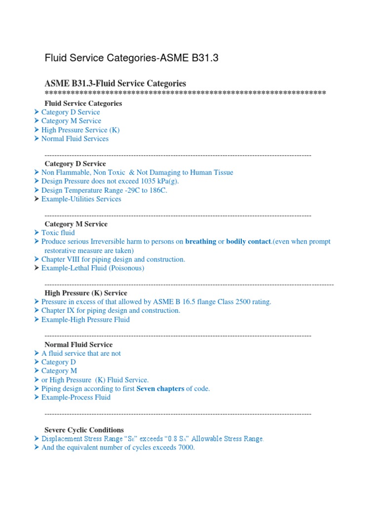 Fluid Service Categories | Pipe (Fluid Conveyance) | Welding