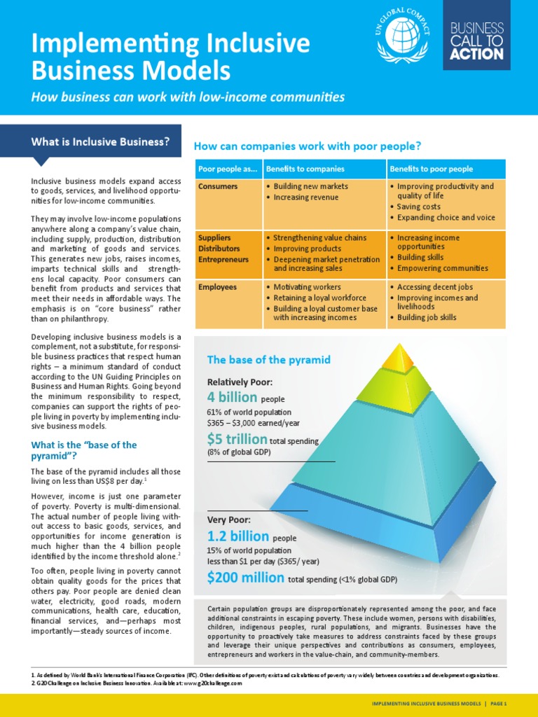 Inclusive Business Model | PDF | Poverty | Poverty & Homelessness