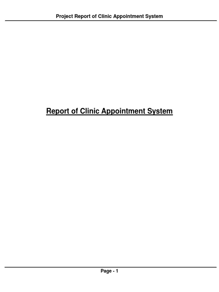 Clinic Appointment System Project Report | PDF | Software Testing ...
