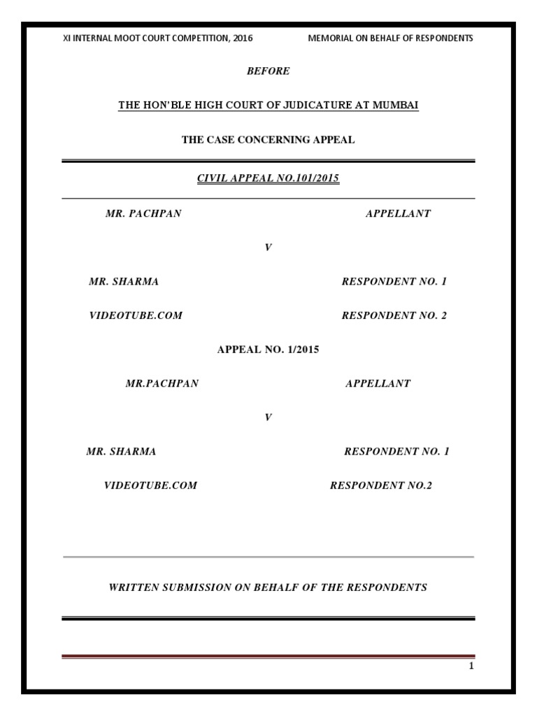 Respondent Memorial | PDF | Freedom Of Speech | Defamation