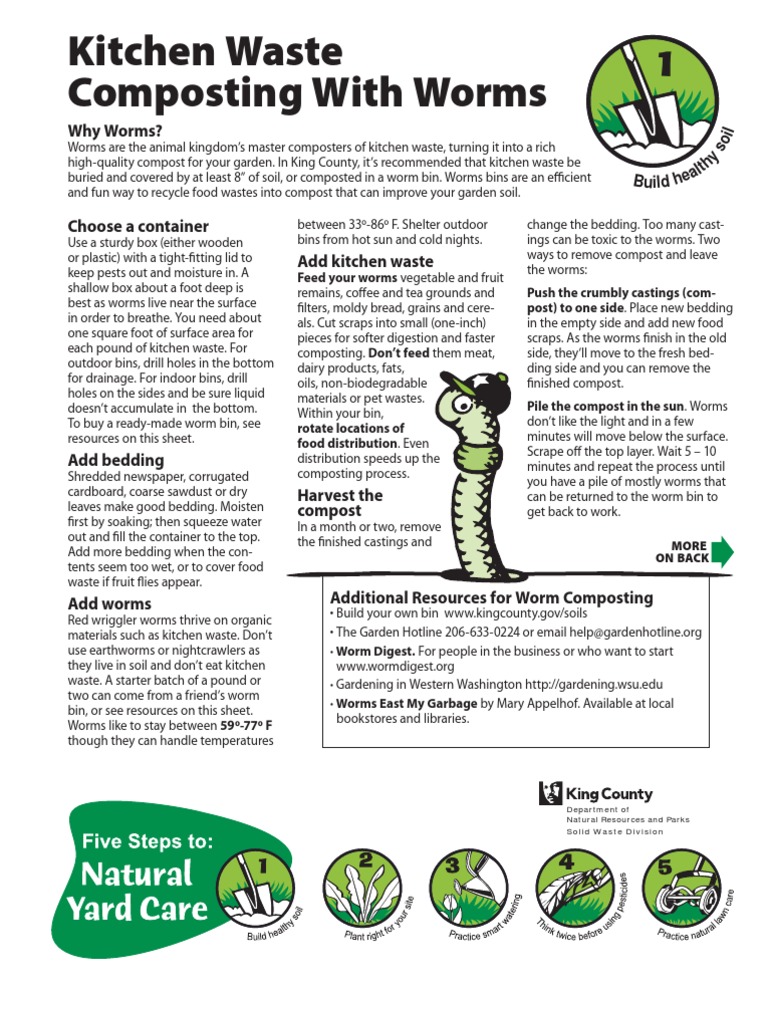Worms Can Turn Kitchen Waste Into A High-Quality Compost - King County WA | PDF | Compost ...