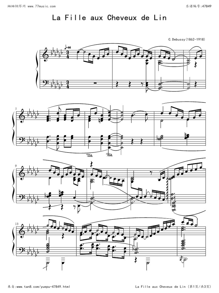 La Fille Aux Cheveux de Lin | PDF | Compositions pour piano | Compositions