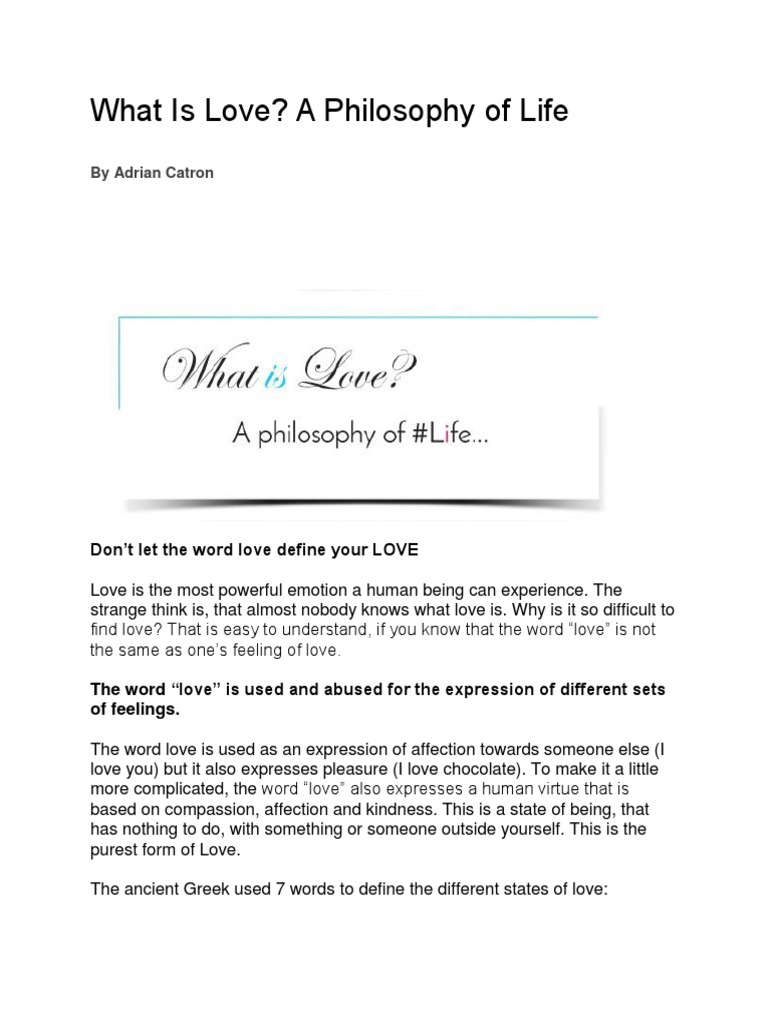 Love Definition | PDF | Love | Metaphysics