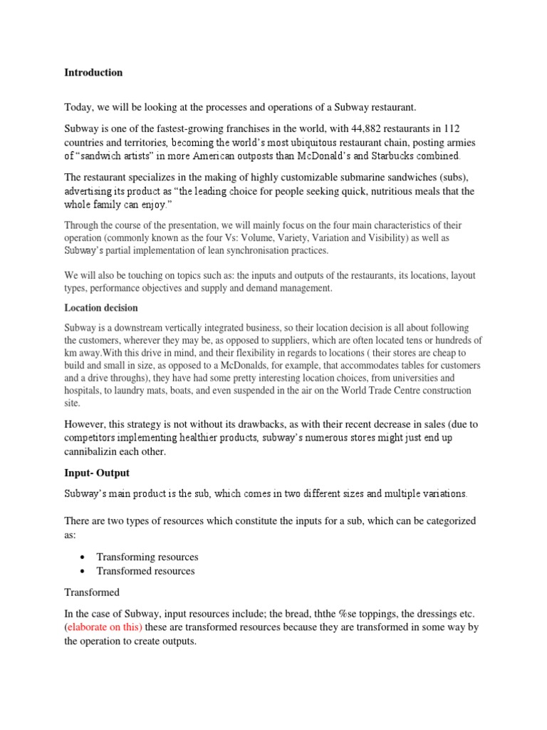 Subway Script | PDF | Inventory | Food And Drink