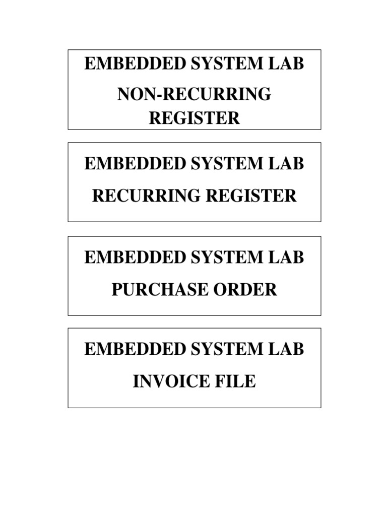 Embedded System Lab Non-Recurring Register Embedded System Lab ...