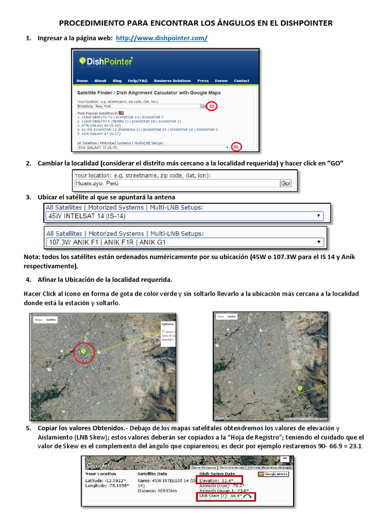 Procedimiento para Encontrar Los Ángulos en El Dishpointer | PDF
