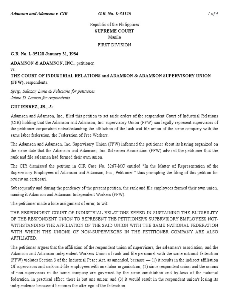 100-Adamson and Adamson v. CIR G.R. No. L-35120 January 31, 1984 | PDF ...