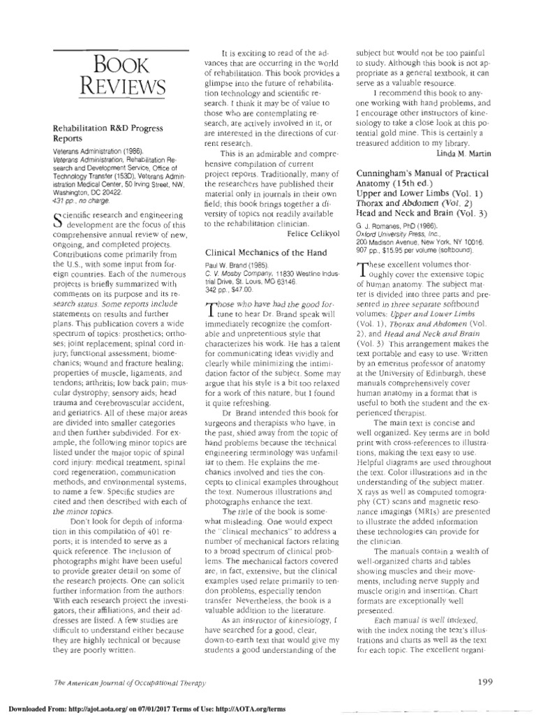 Reviews: Rehabilitation R&D Progress Reports | PDF | Health Care