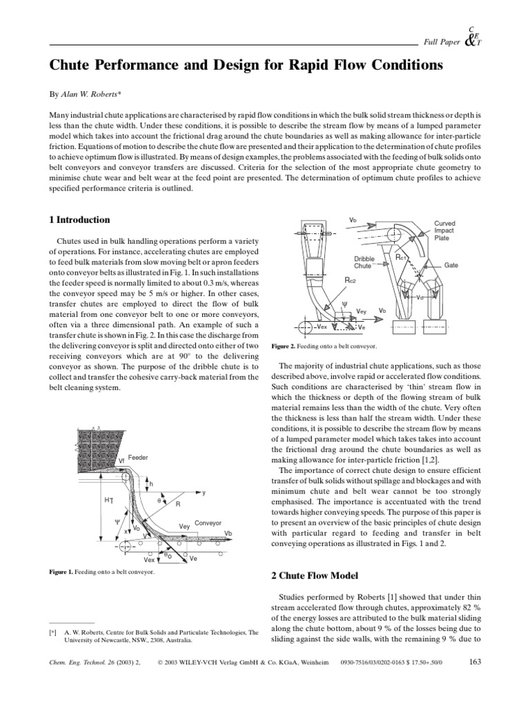 Chute Performance and Design For Rapid Flow Conditions PDF | PDF | Wear ...
