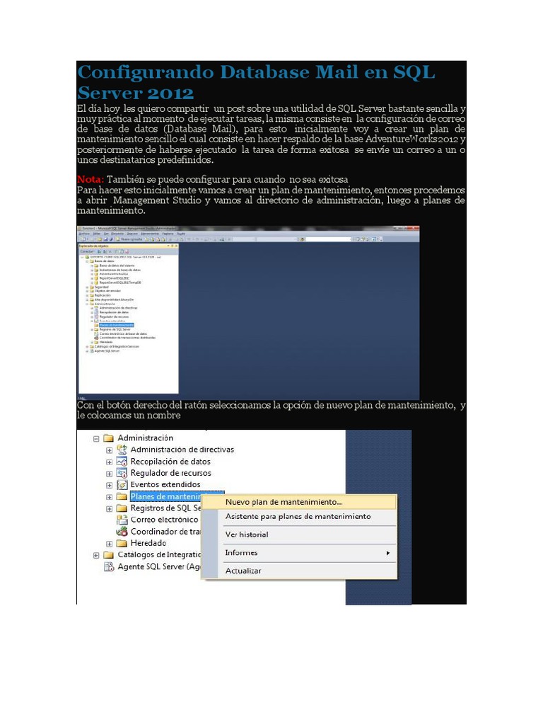 Configurando Database Mail en SQL Server | PDF | Correo electrónico ...