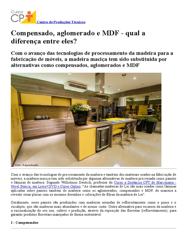 Compensado, Aglomerado e MDF - Qual A Diferença Entre Eles | PDF ...