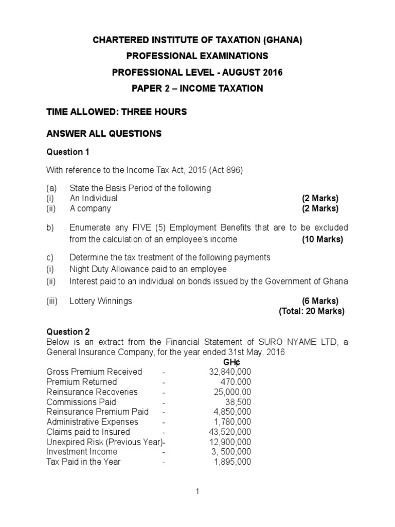 2016, August Qns | PDF | Insurance | Income Tax