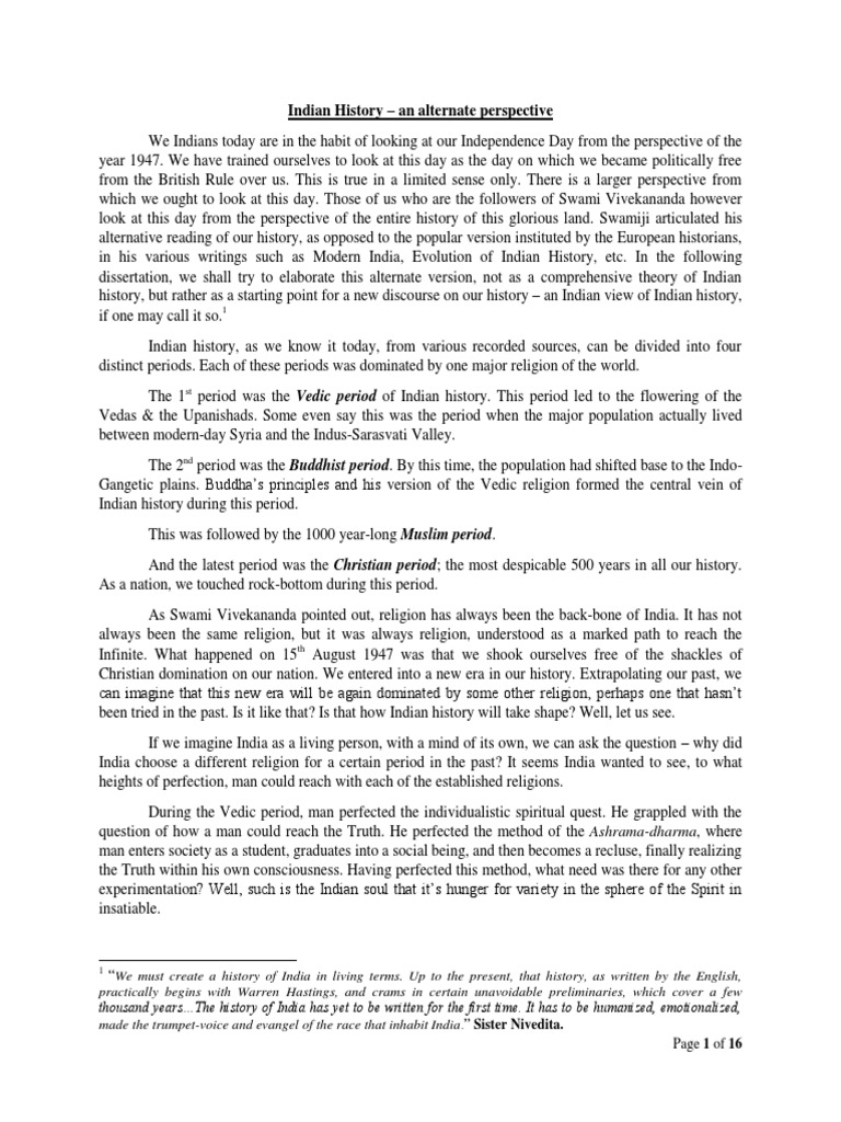 Indian History - An Alternate Perspective | PDF | Conceptions Of God ...