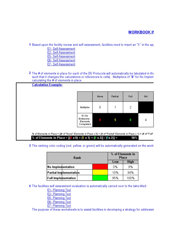 E5 PROTOCOL SELF-ASSESSMENT WORKBOOK | PDF | Wastewater | Stormwater