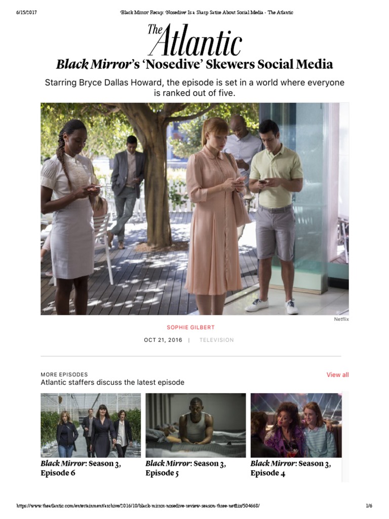 'Black Mirror' Recap - 'Nosedive' Is A S... Tire About Social Media ...