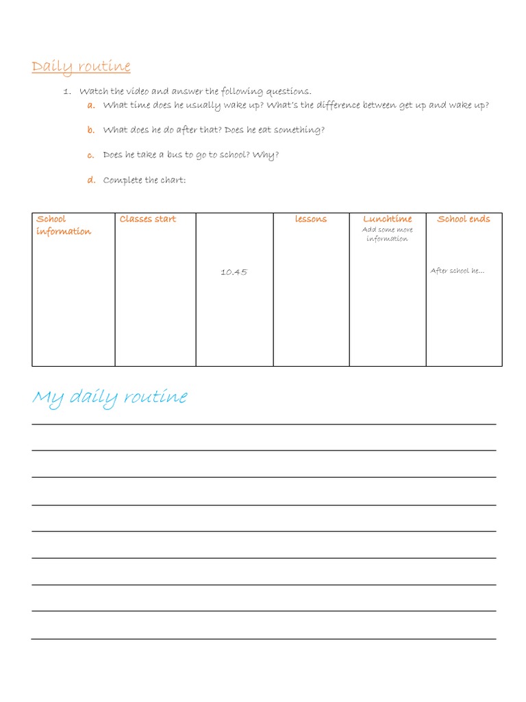 Daily Routine | PDF