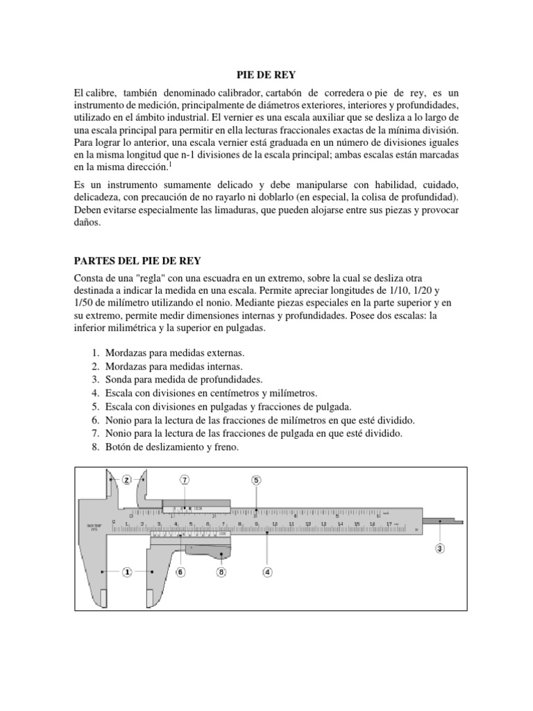 Pie de Rey | PDF | Herramientas | Instrumento de medición