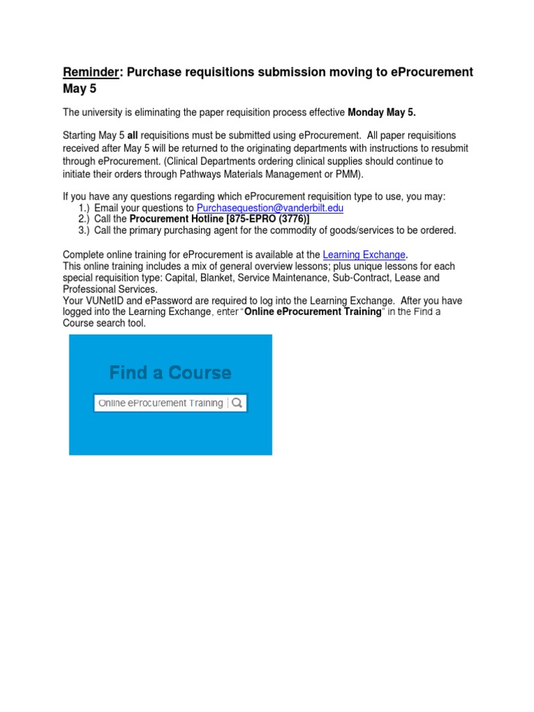 No More Paper Reqs Notice - Email - Final Reminder | PDF