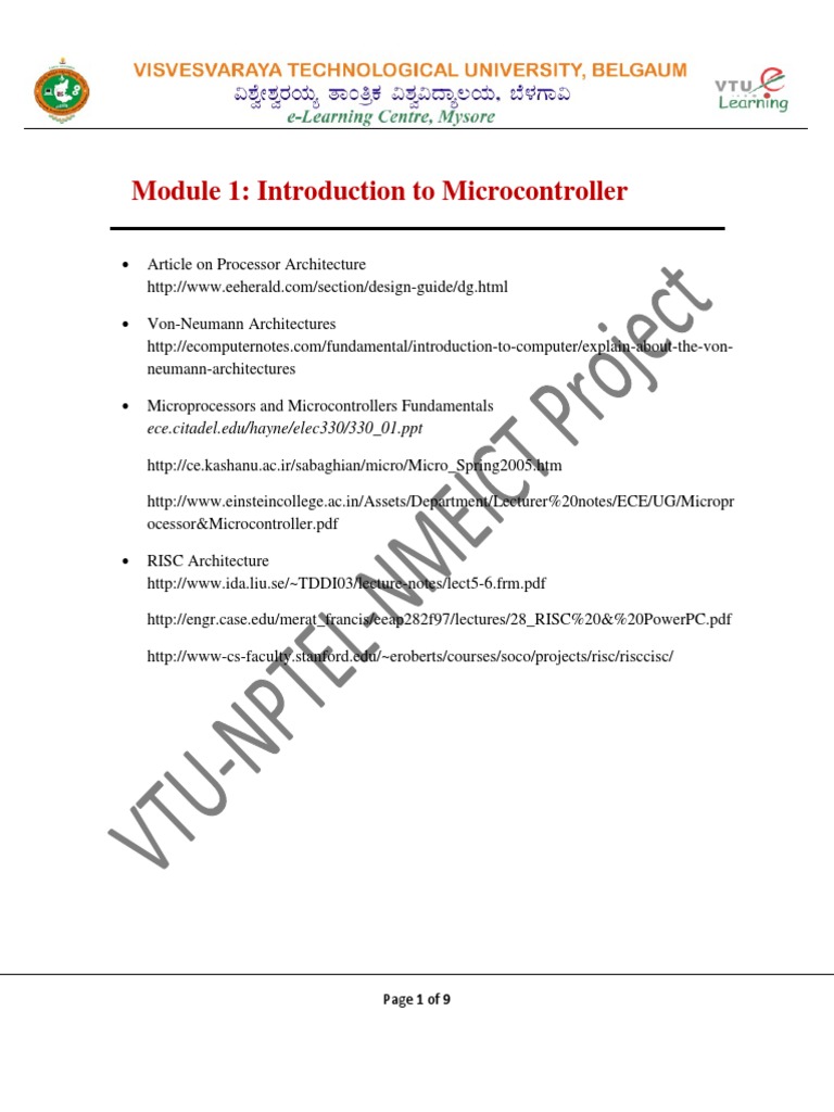Module 1: Introduction To Microcontroller: Ece - Citadel.edu/hayne ...