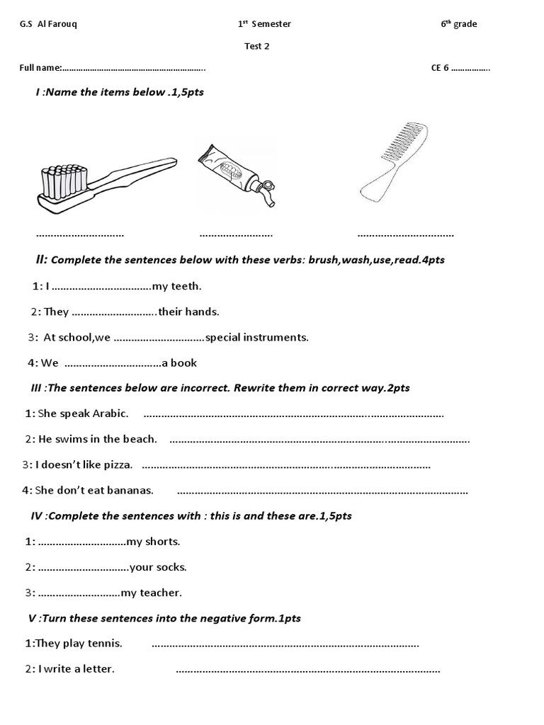 I:Name The Items Below .1,5pts: ST TH | PDF