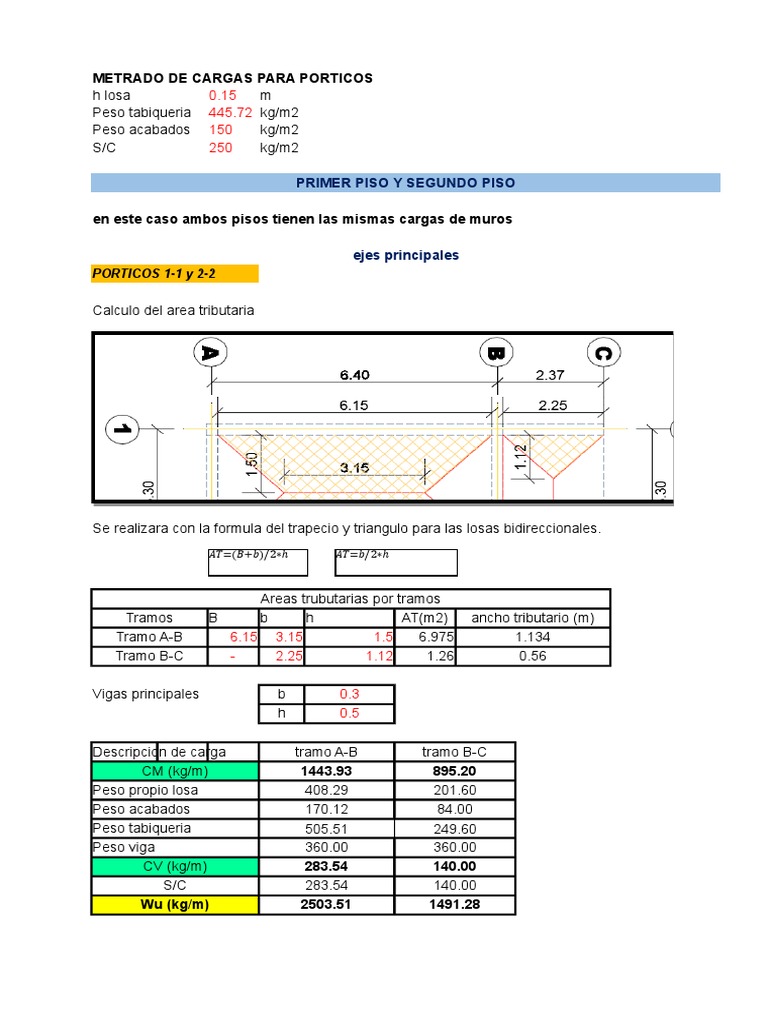 Metrado de Vigas | PDF | Carpintería | Carpintería