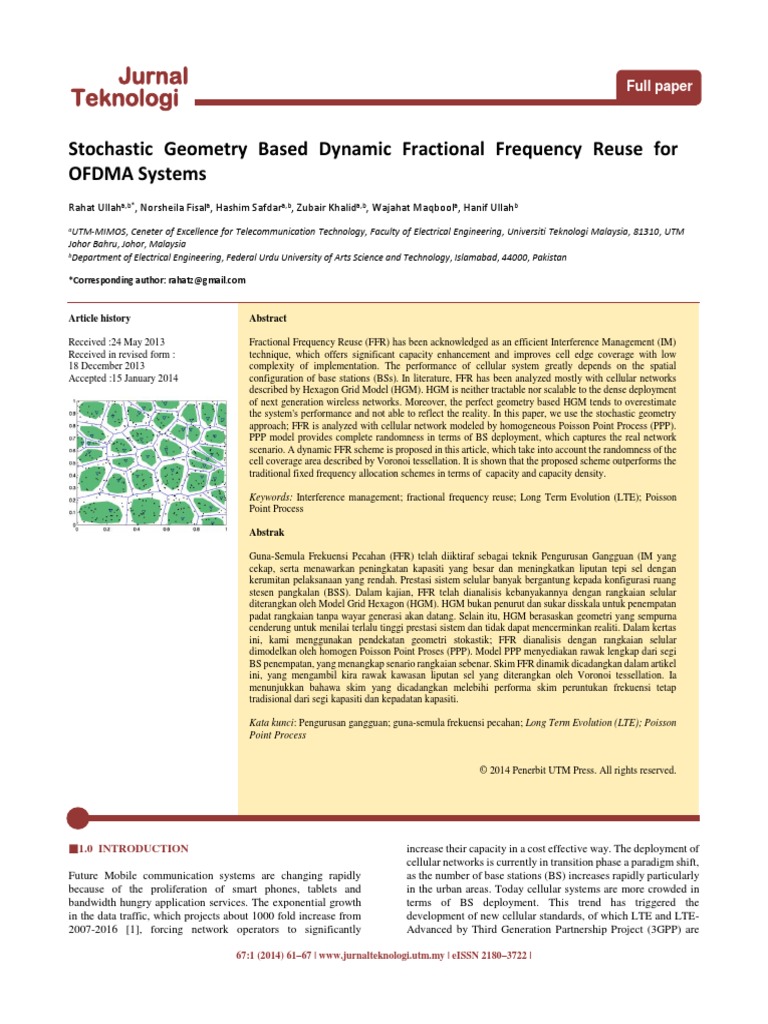 Stochastic Geometry Based Dynamic Fractional Frequency Reuse For OFDMA ...