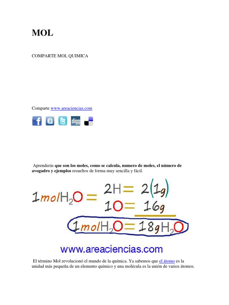 Avogadro y Ejemplos Resueltos de Forma Muy Sencilla y Fácil | PDF ...