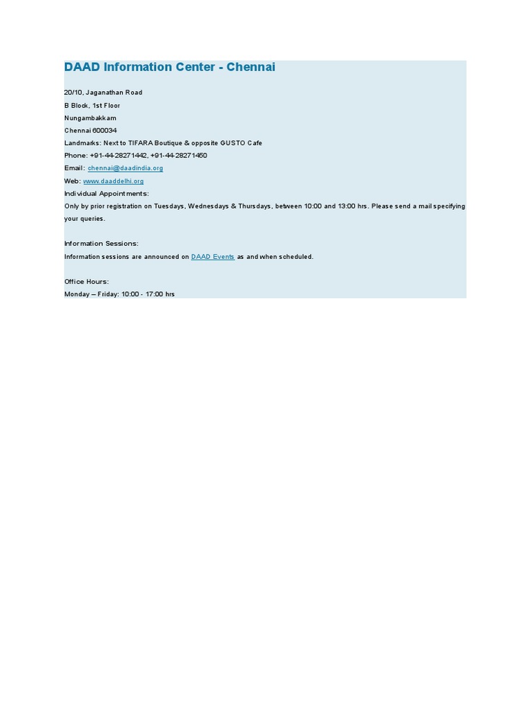 DAAD Information Center | PDF