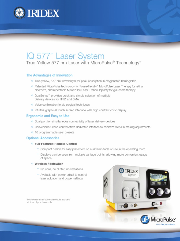 Iq 577 Laser System: True-Yellow 577 NM Laser With Micropulse ...