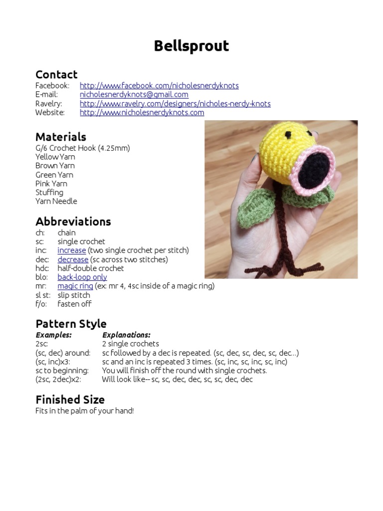 Bellsprout | PDF | Crochet | Woven Fabrics