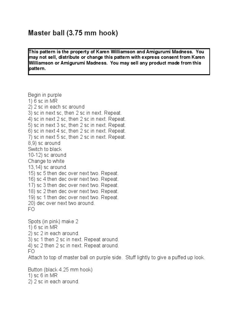 Master Ball Crochet Pattern Guide | PDF | Teaching Methods & Materials ...