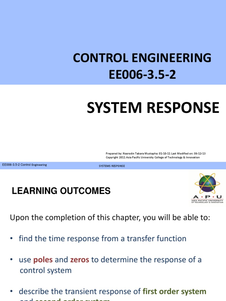 Control Engineering EE006-3.5-2: System Response | PDF | Mathematical ...