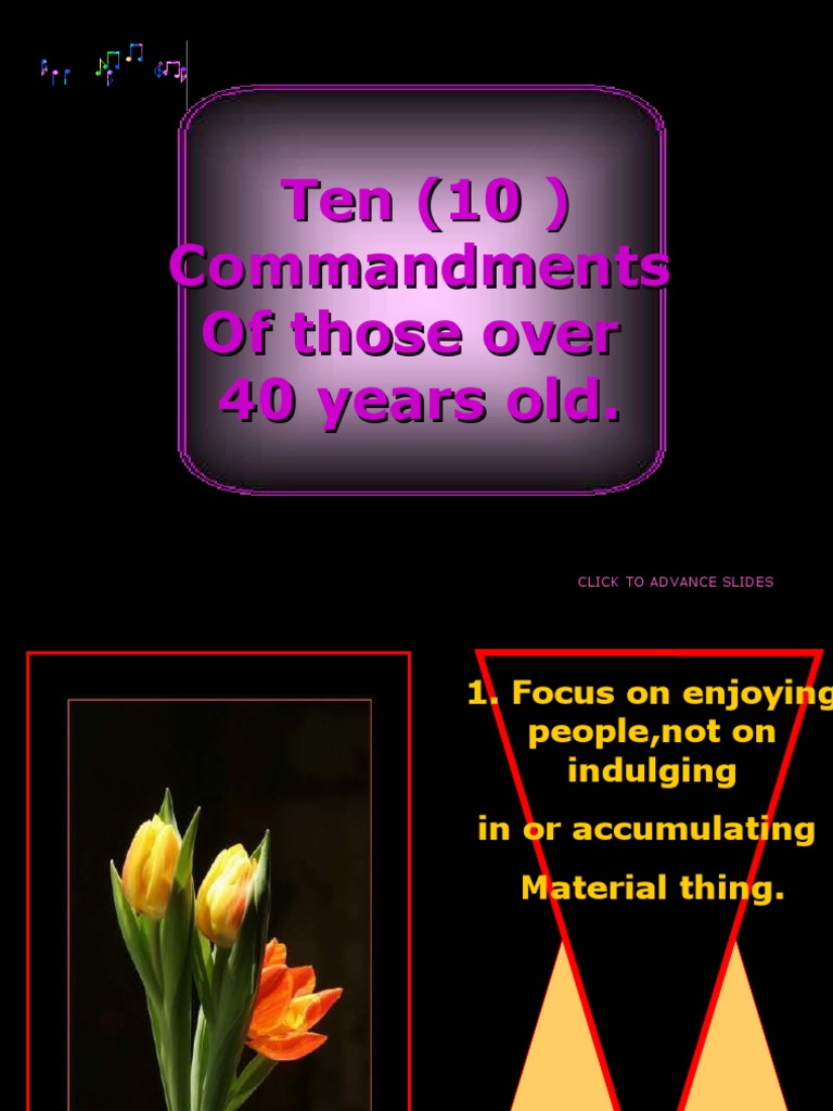 Ten Commandments for Life After 40 | PDF | Self-Improvement