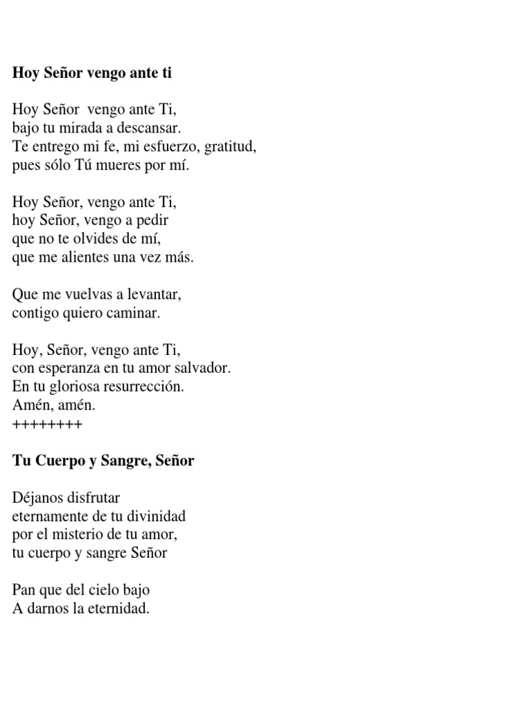 Letras de Cantos | PDF | eucaristía | María, madre de Jesús