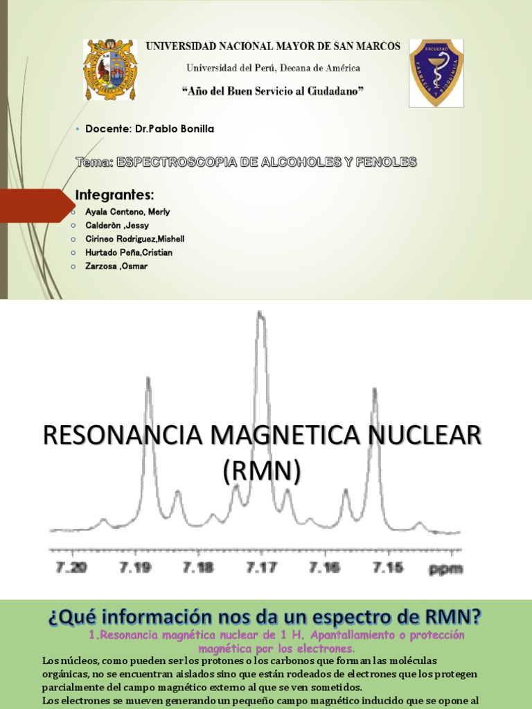 de RMN | PDF | Resonancia magnética nuclear | Protón