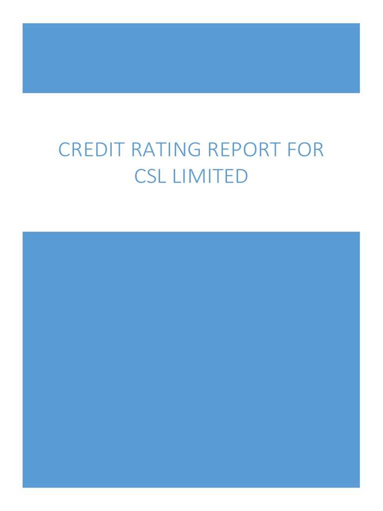 CSL Credit Rating Report | PDF | Novartis | Debt