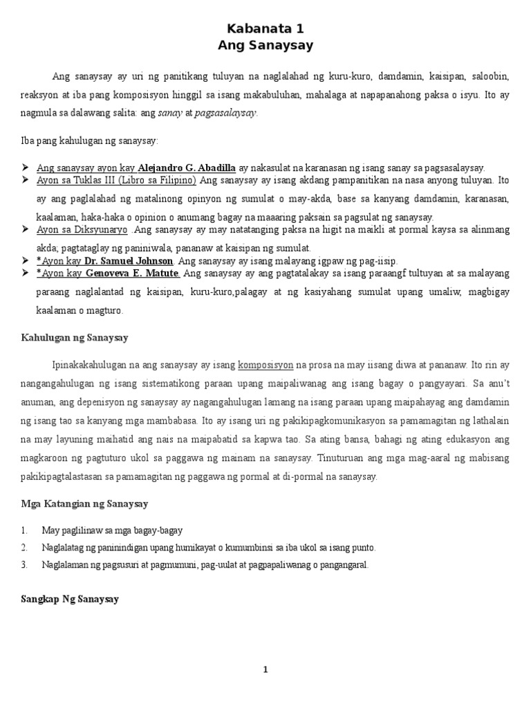 Final Book Sanaysay | PDF