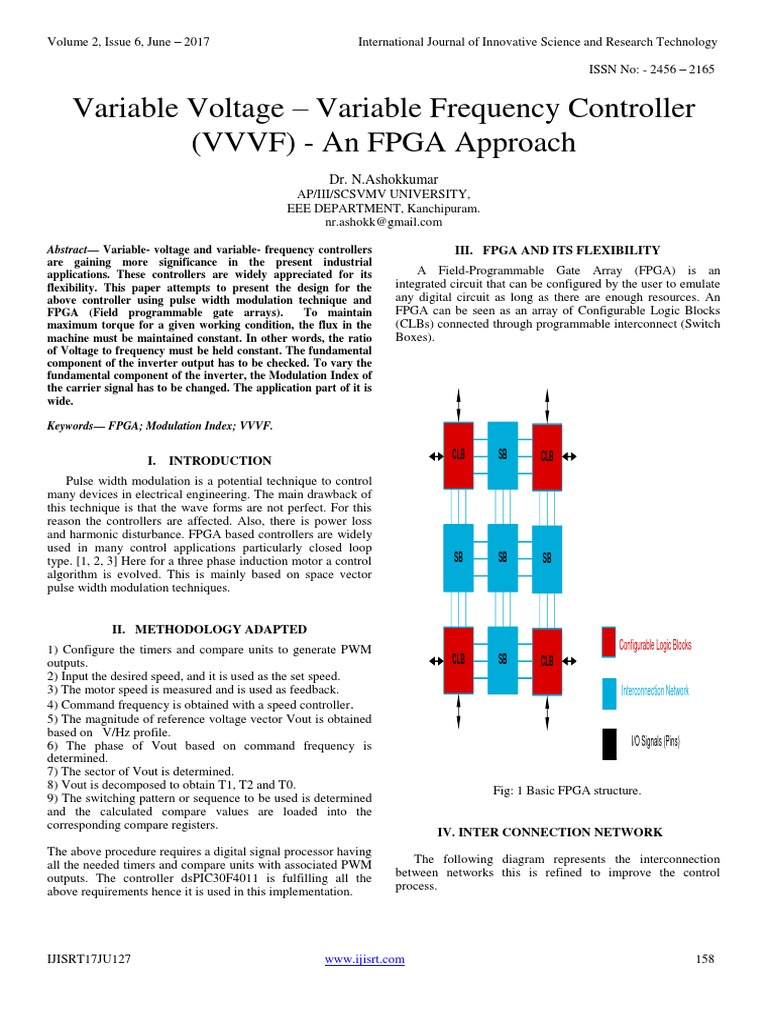 Variable Voltage - Variable Frequency Controller - VVVF - An FPGA ...