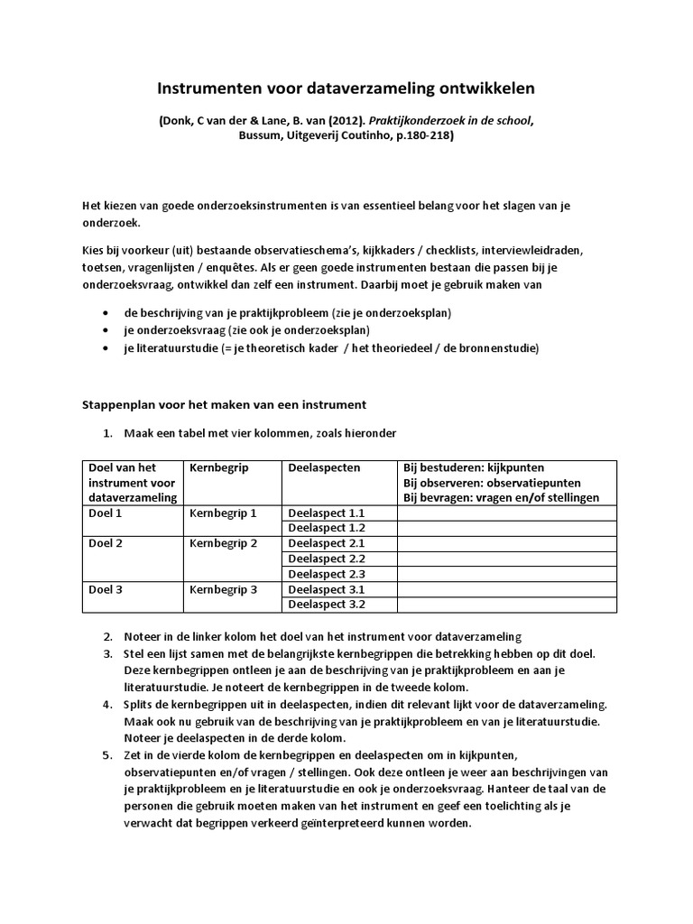 8 INSTRUMENTEN Voor DATAVERZAMELING | PDF