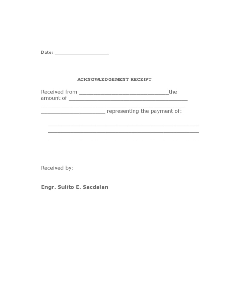 Acknowledgment REceipt | PDF