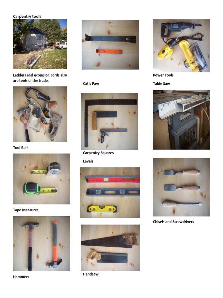 Carpentry Tools: Ladders and Extension Cords Also Are Tools of The ...