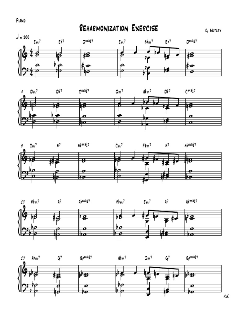 Reharmonization Exercise Tritone Substitution | PDF | Melody | Musical ...